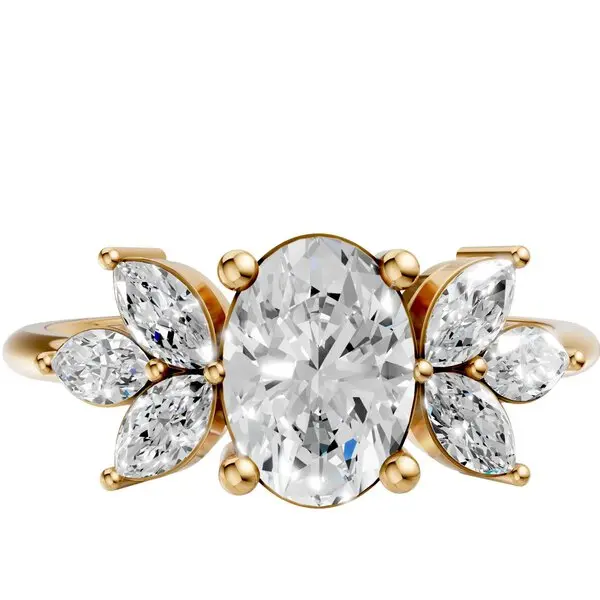AYA FINE JEWELRY 14k Gold 1.09ct Diamond Cluster Ring - Yellow