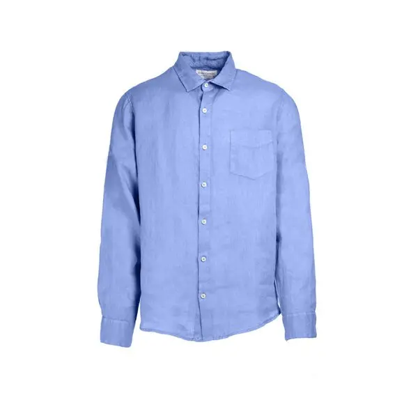 Haris Cotton Long Sleeved Front Pocket Linen Shirt Regatta - Blue