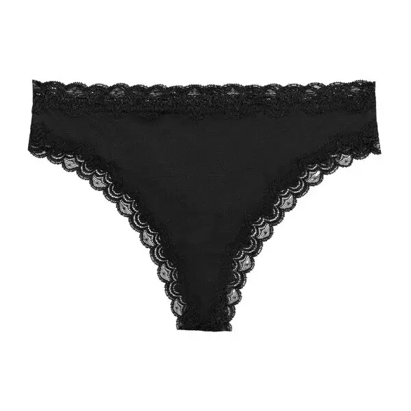 Uwila Warrior Soft Silk Thong Underwear Tap Shoe - Black