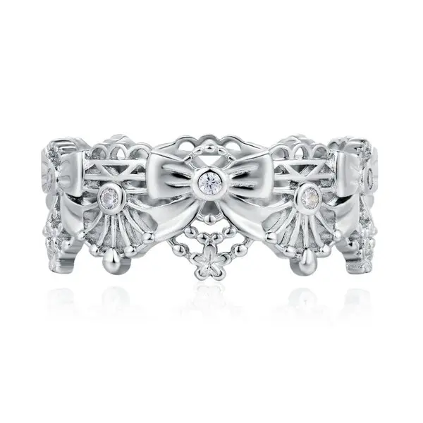 AZURA JEWELRY NEW YORK Aurora Bow Eternity Ring - Silver