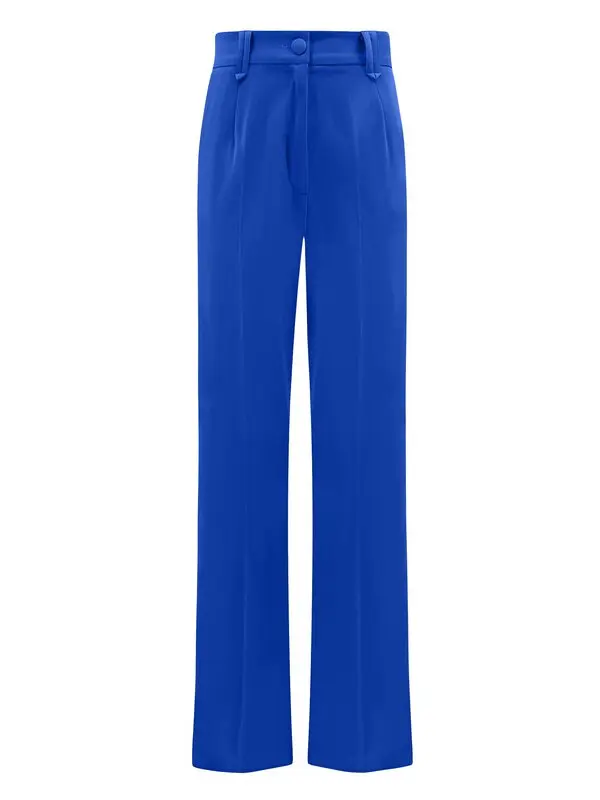 TIA DORRAINE High-waist Straight-leg Trousers - Blue