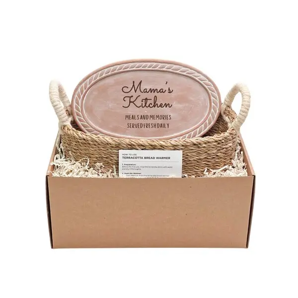KORISSA Bread Warmer & Wicker Basket Mom Oval