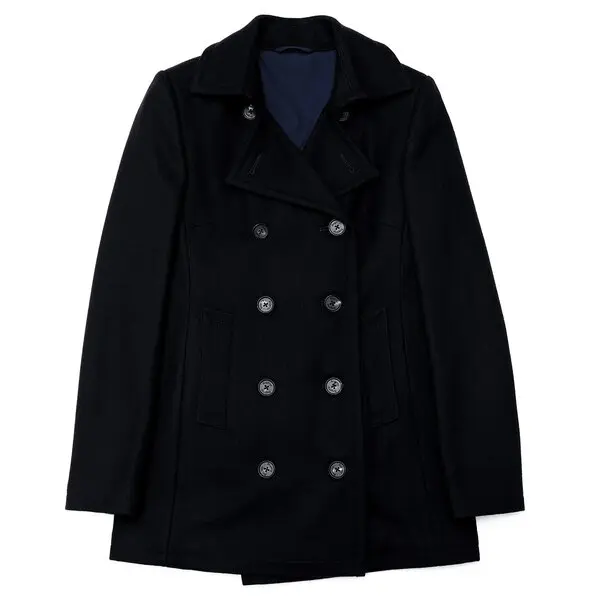 HEGARTY Pea Coat English Wool Melton - Black