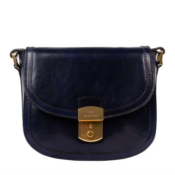 TIME RESISTANCE Leather Saddle Bag - Blue