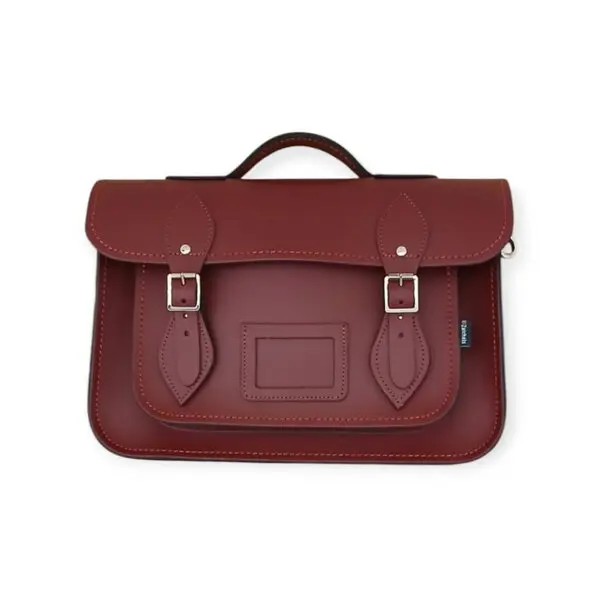ZATCHELS Handmade Leather Satchel 13 Inch - Red