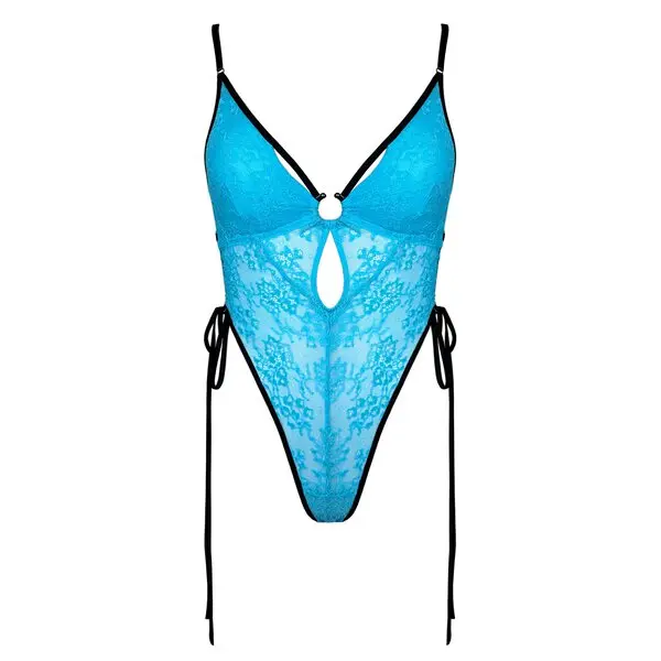 MONIQUE MORIN LINGERIE Amphitrite Side-tie Bodysuit - Blue