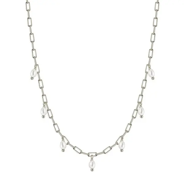SHADED THE LABEL Pentire Silver Pearl Droplet Necklace - Gold