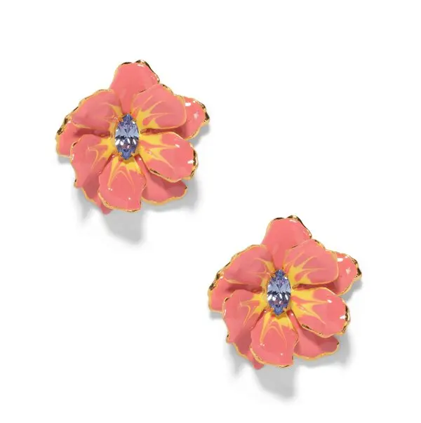 THE PINK REEF Floral Stud Earrings - Pink
