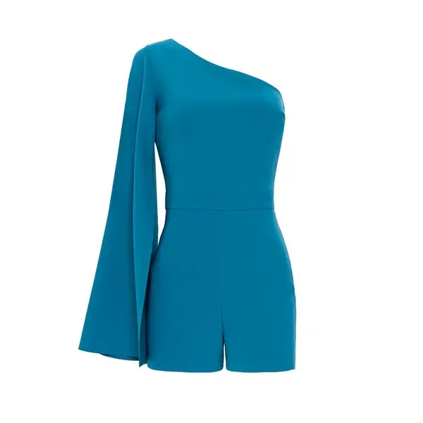 NOMI FAME Amon One-shoulder Playsuit - Green