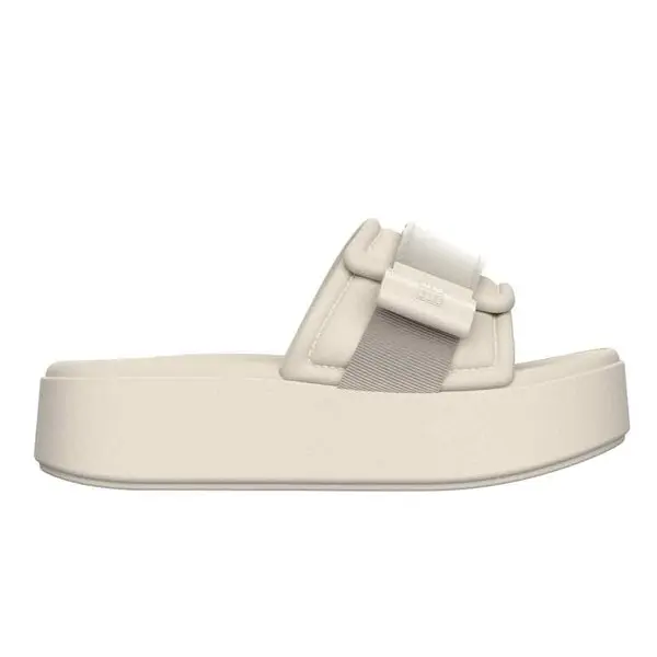 Melissa Free Fuzzy Platform Slides - Beige