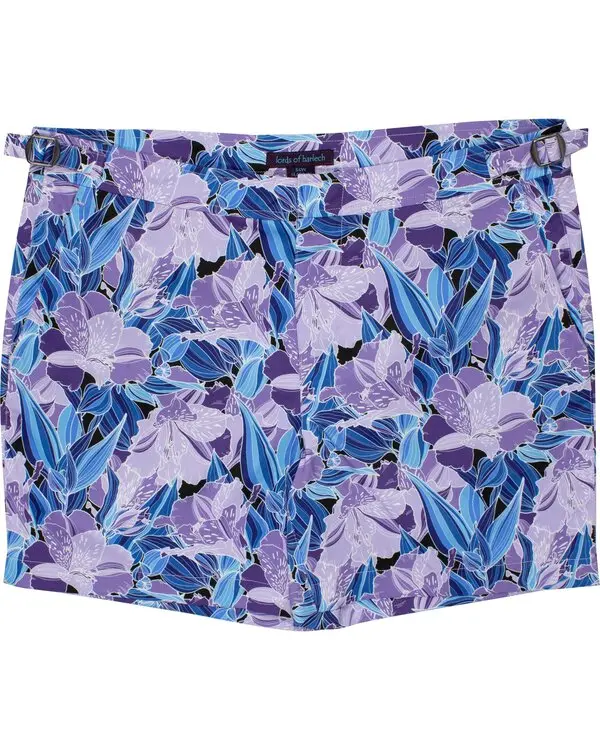 LORDS OF HARLECH Pool Floral Swim Shorts - Purple/blue