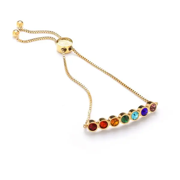 SEVEN SAINTS Seven Chakras Zirconia Bracelet - Gold
