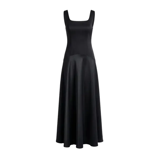 ASHITA FERNANDES Sleeveless Square Neck Maxi Dress - Black