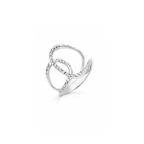 GOLD & HONEY Diamond Cut Interlocked Ring - Silver
