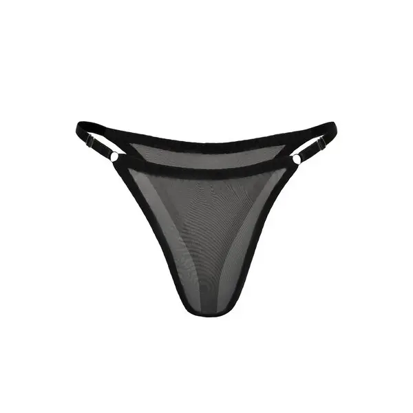 DARILY UNDERWEAR Adjustable String Panties Base - Black