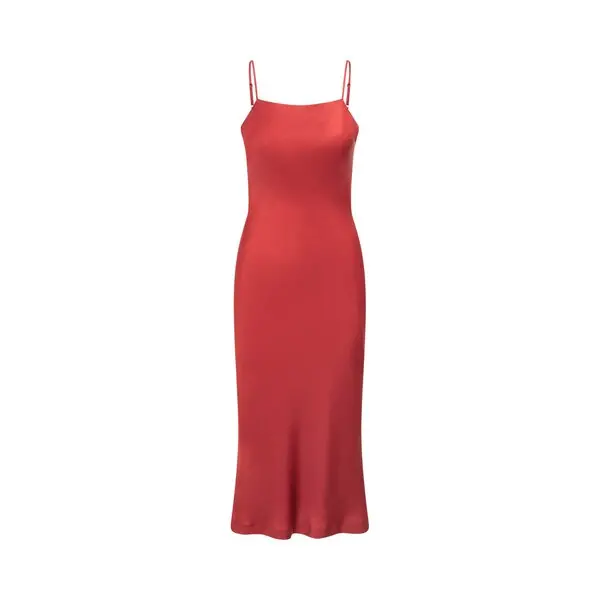 ME ESSE Aurora Stone-washed Silk Slip Dress - Red