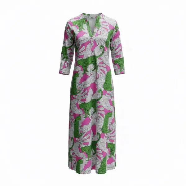 MARY MARSHMALLOW Classic Kurta Jungle Leopard Print Dress - Pink