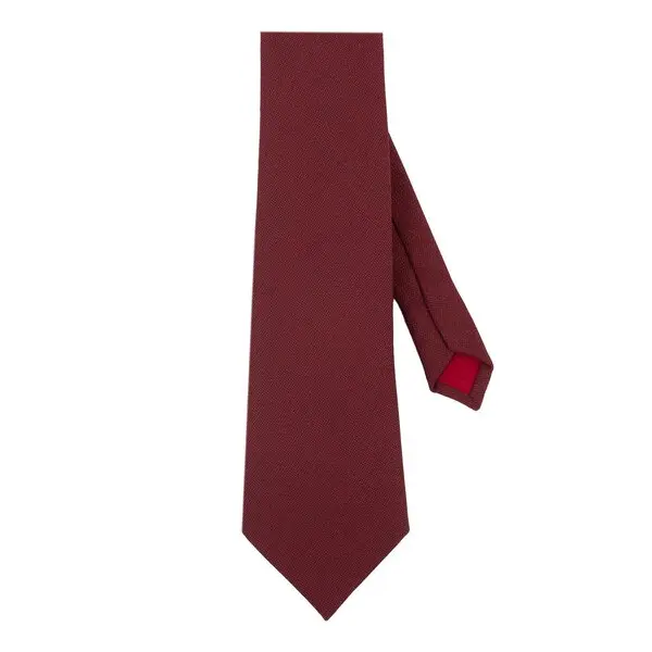 LE COLONEL Cabernet Italian Wool Tie - Red