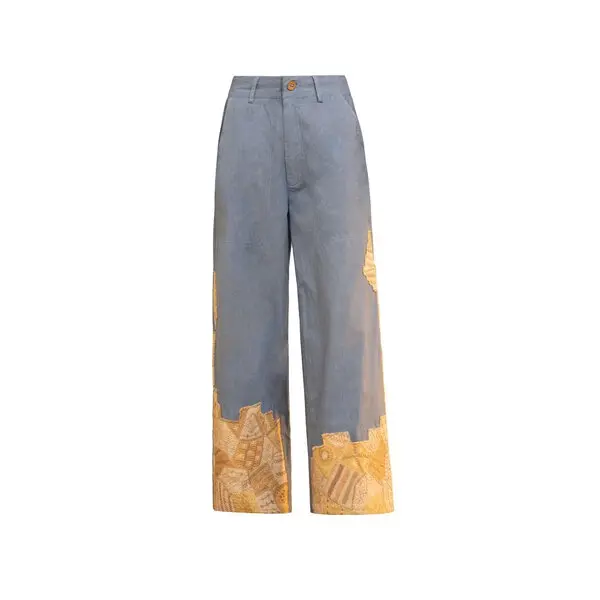 TEGA COLLECTIVE Samudram Patchwork Wide-leg Pants