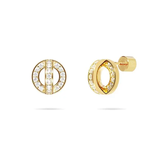 MEULIEN 18k Vermeil Stud Earrings With Cubic Zirconia - Gold