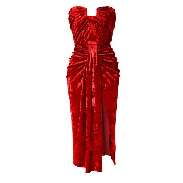 AGGI BY HALEWSKI Bella Cherry Midi Dress - Red