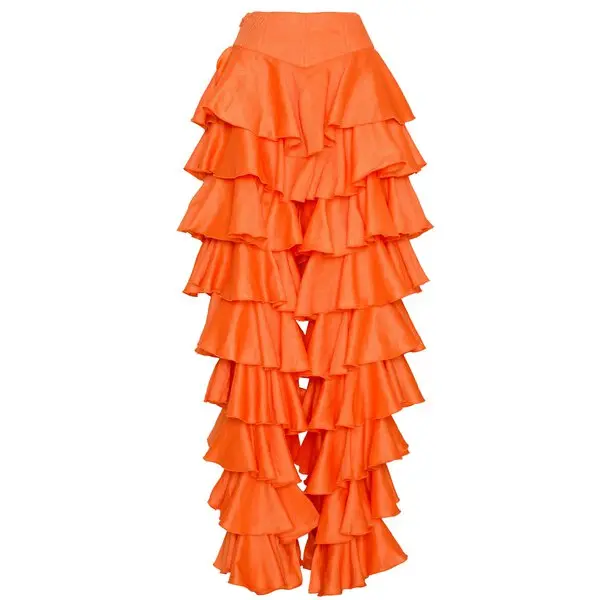 OFUURE Linen Daria Ruffle Pants - Orange
