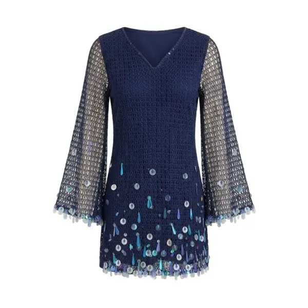 GLAM ON YOU Oceane Kaftan Short With Iridescent Sequins