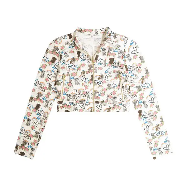 CLOUD HAVEN Printed Cropped Jacket