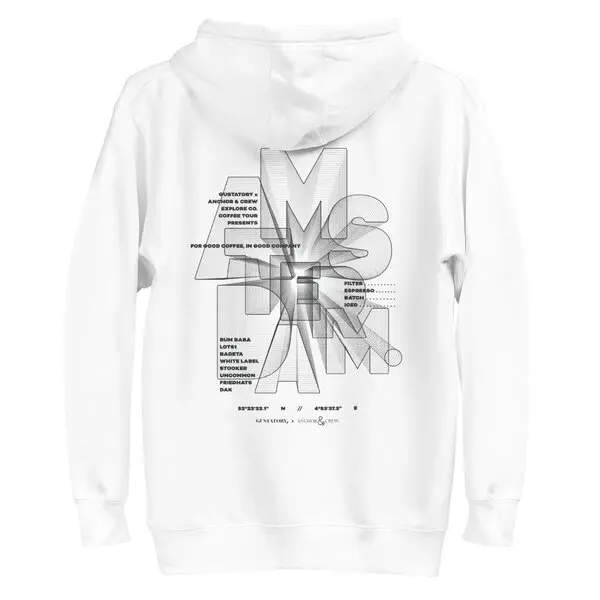 ANCHOR & CREW Gustatory Amsterdam Coffee Scene Hoodie - White