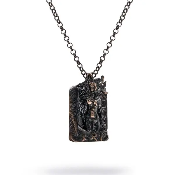 EBRU JEWELRY Santa Muerte Sterling Necklace - Silver