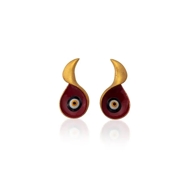 MILOU JEWELRY Evil Eye Earrings - Red