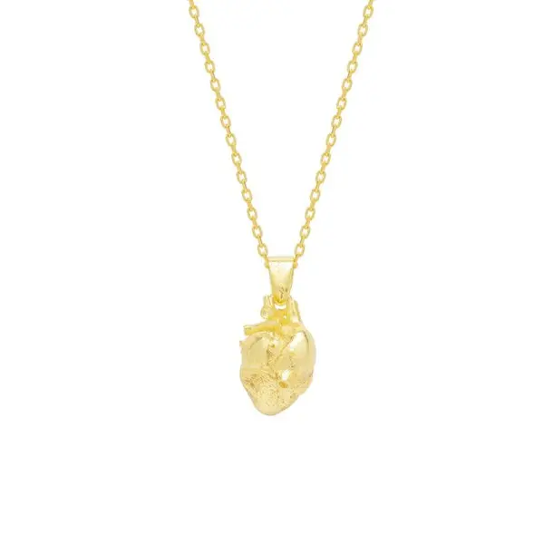 SPERO LONDON Sterling Silver Anatomical Heart Necklace - Gold