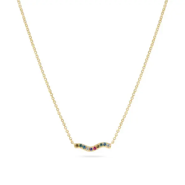 SIF JAKOBS JEWELLERY Ellera Waves Multicolor Necklace - Gold