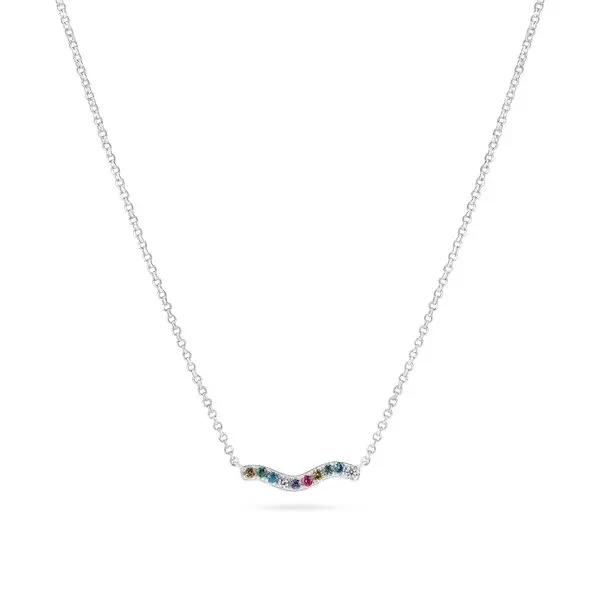 SIF JAKOBS JEWELLERY Ellera Waves Multicolor Necklace - Silver