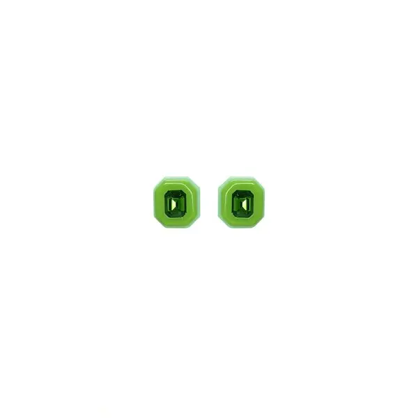 GISSA BICALHO Octagonal Stone Earrings - Green