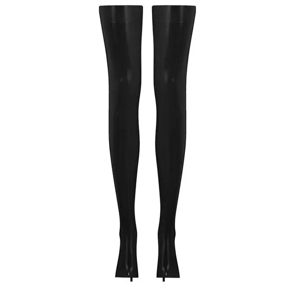 ELISSA POPPY Latex Stockings - Black