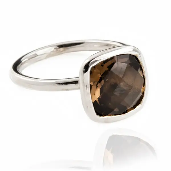 THE JEWELLERY STORE LONDON Desert Night Quartz Ring - Silver