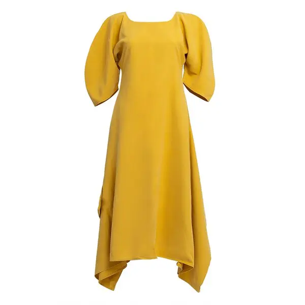 BIANCA POPP Puff Sleeve Midi Dress - Yellow