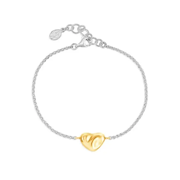 DOWER & HALL Sculptural Heart Chain Bracelet - Gold/silver