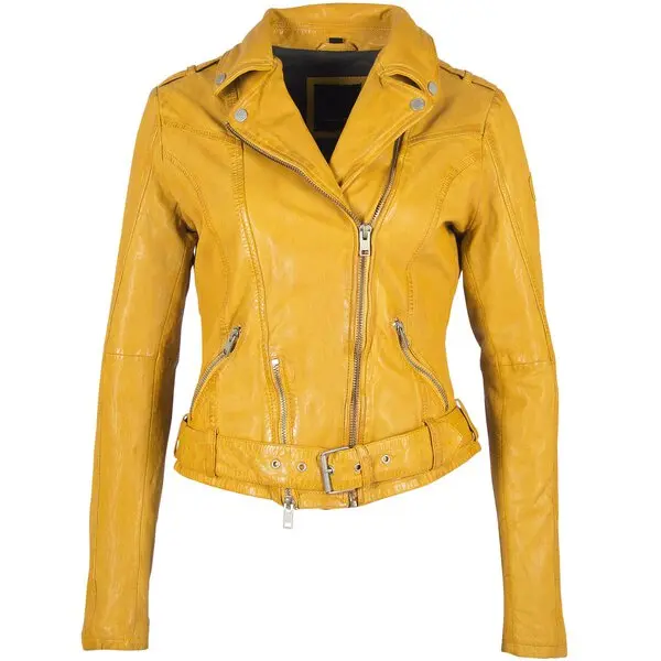 Mauritius Leather Rf Biker Jacket - Yellow