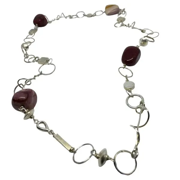 TG-JEWELLERY BY TAMARA GERVASIO Mookaite Jasper And Recycled Sterling Necklace - Silver