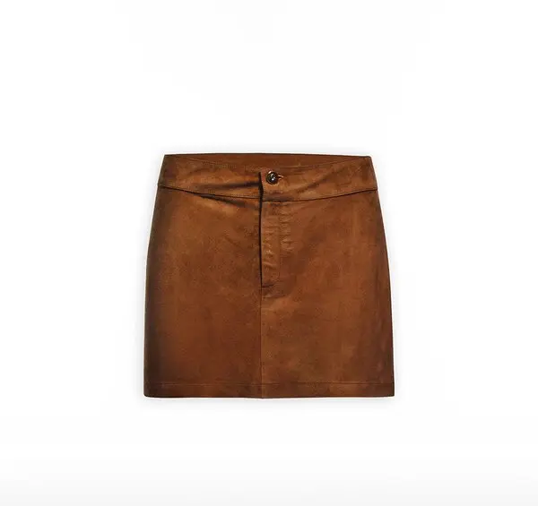 MAISON SEL Suede Leather Mini Skirt