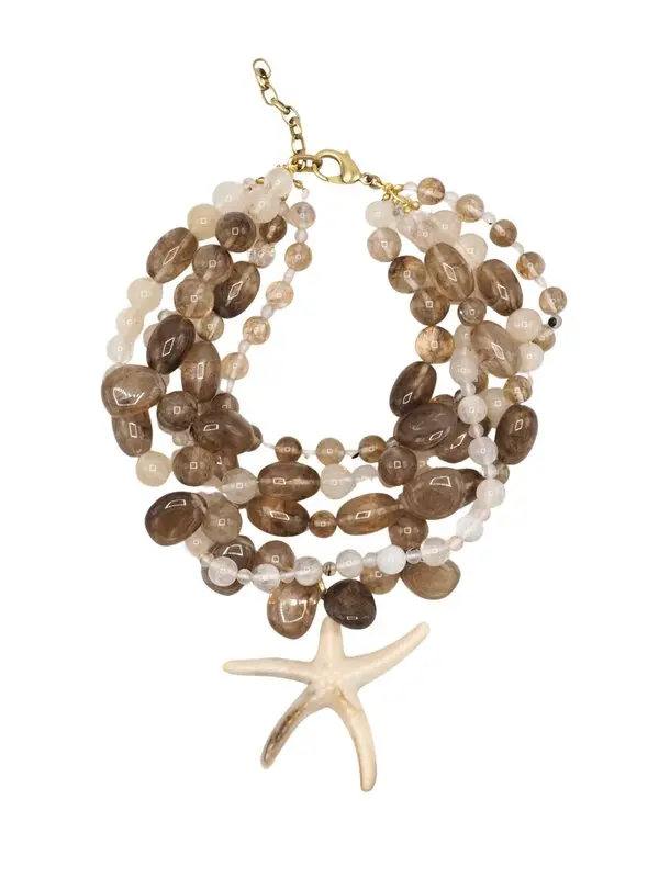 SITA NEVADO Starf Pendant Beaded Necklace - Grey