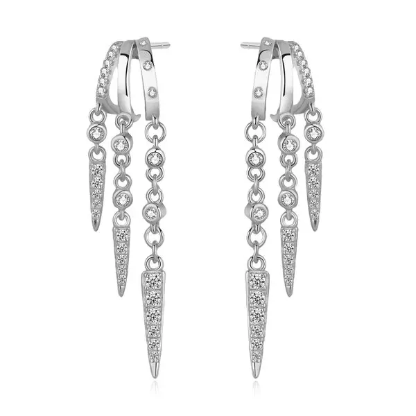 AARIA LONDON Rio Waterfall Rhodium-plated Earrings - Silver