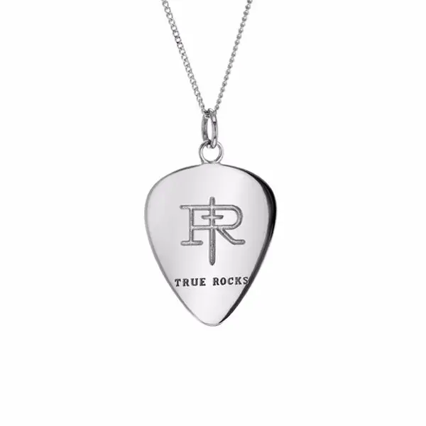 TRUE ROCKS Sterling Plectrum Pendant Necklace - Silver