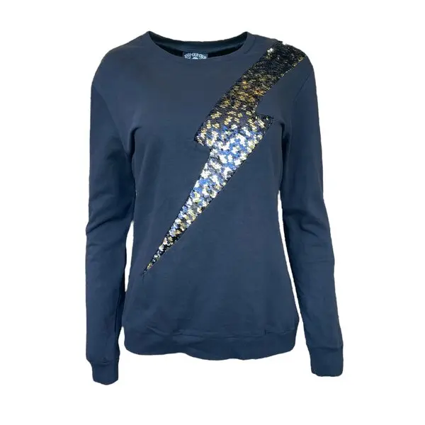 ANY OLD IRON Leopard Sequin Lightning Sweatshirt