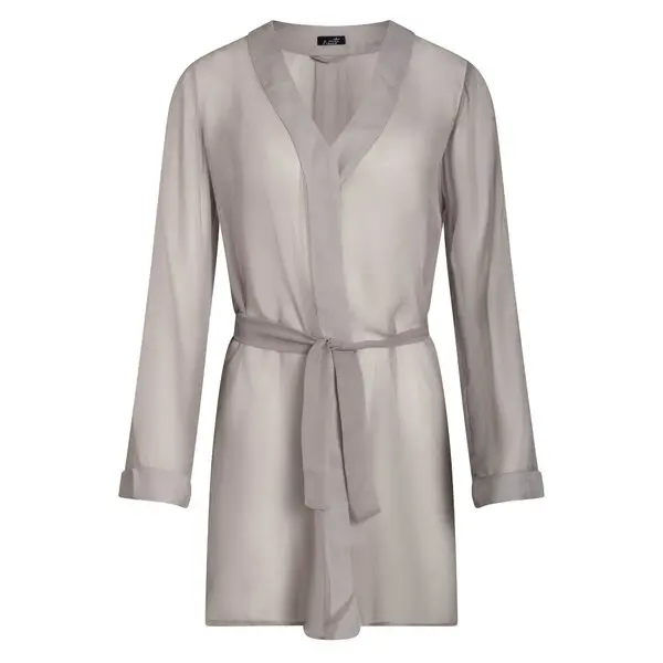 JE MÉRITE (I DESERVE) Silk Chiffon Shirt Dress - Silver/grey