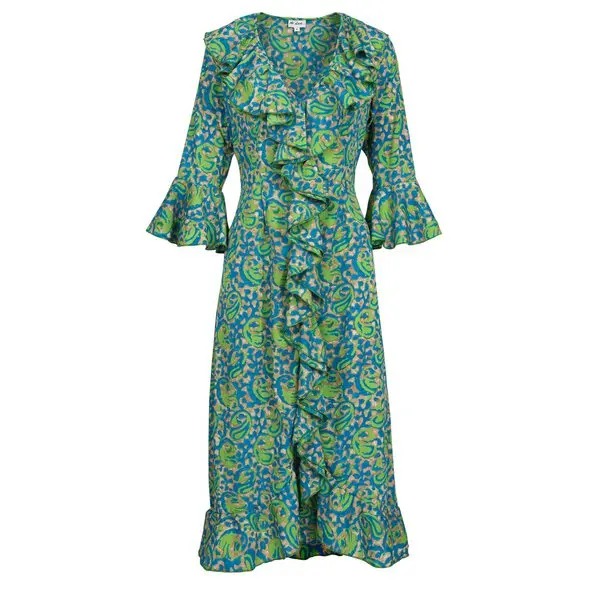 AT LAST... Felicity Midi Dress - Blue