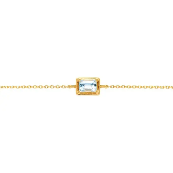 BELINDA JEWELZ Aquamarine Birthstone Bolo Bracelet - Blue