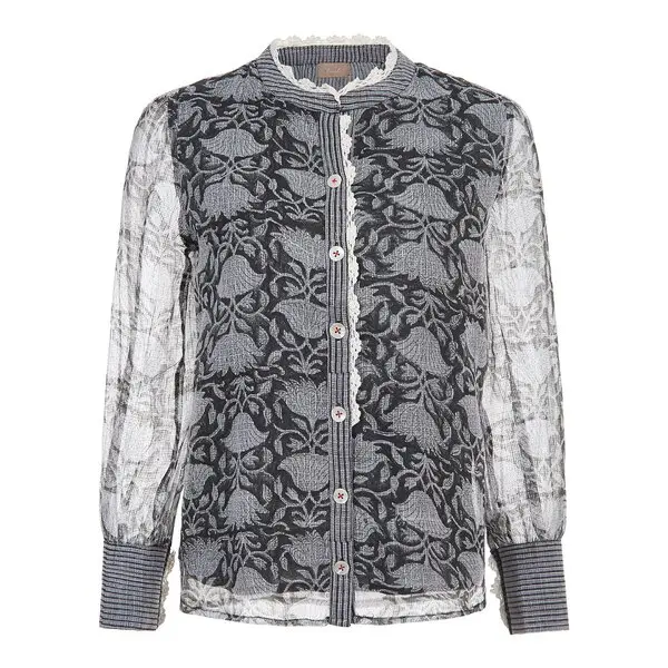 LIMINAL Bloom Printed Blouse - Black